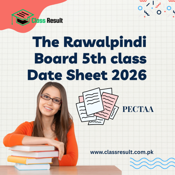 The Rawalpindi Board 5th class Date Sheet 2026